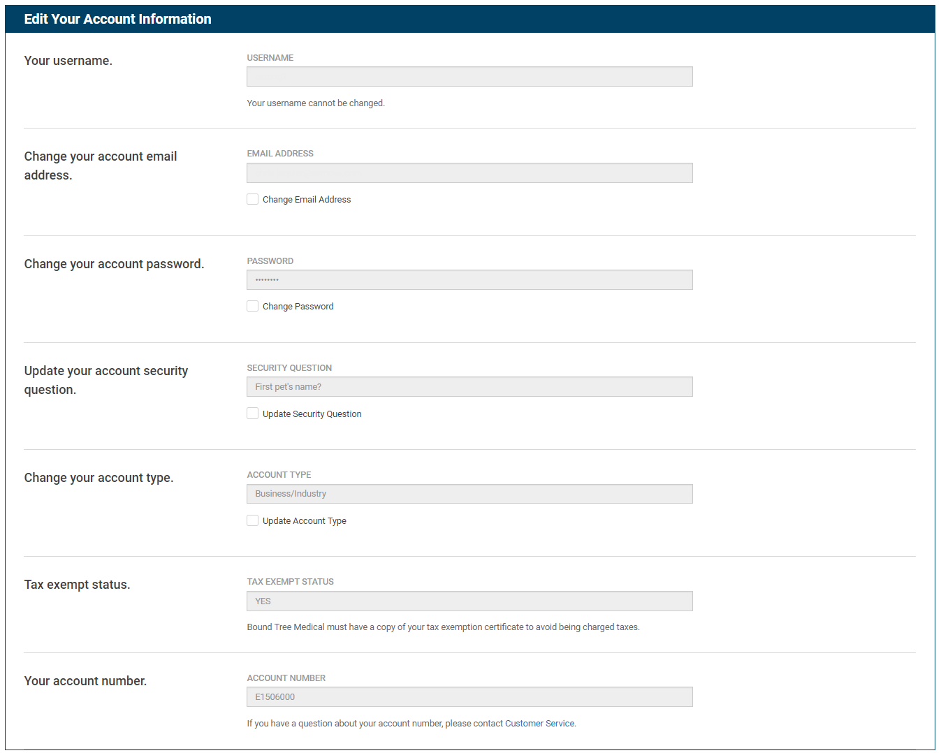 Account Management | Help | Bound Tree
