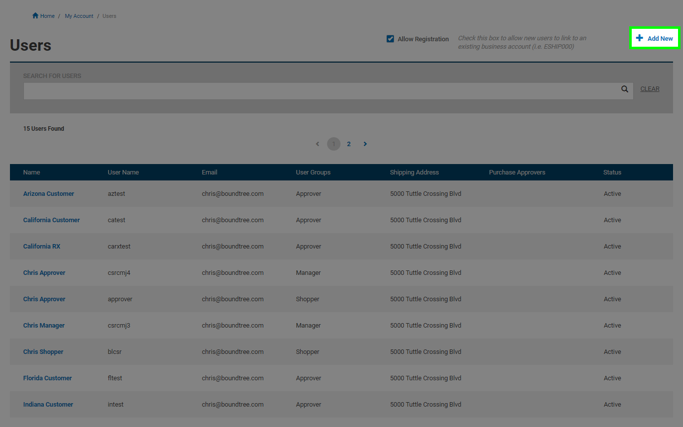 Account Management | Help | Bound Tree