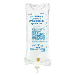 Dextrose 5% and Sodium Chloride 0.45%, 1000mL Bag | Bound Tree