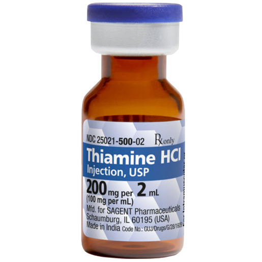 Thiamine, 100mg/mL, 2mL Vial | Bound Tree