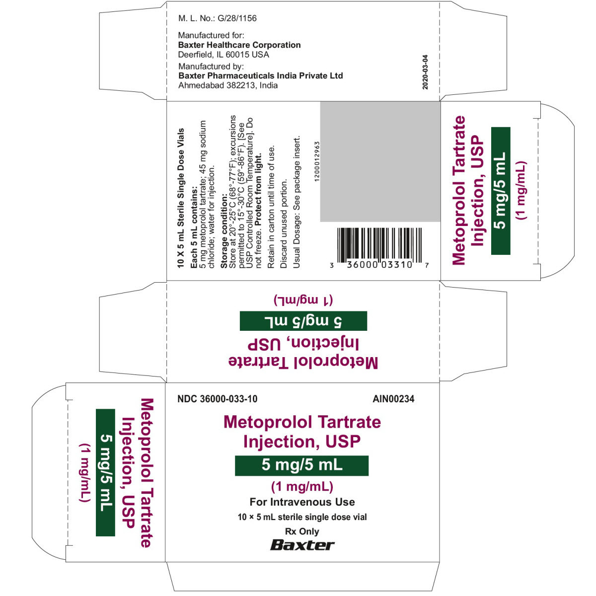 Metoprolol, 5mg/5mL, Vial | Bound Tree