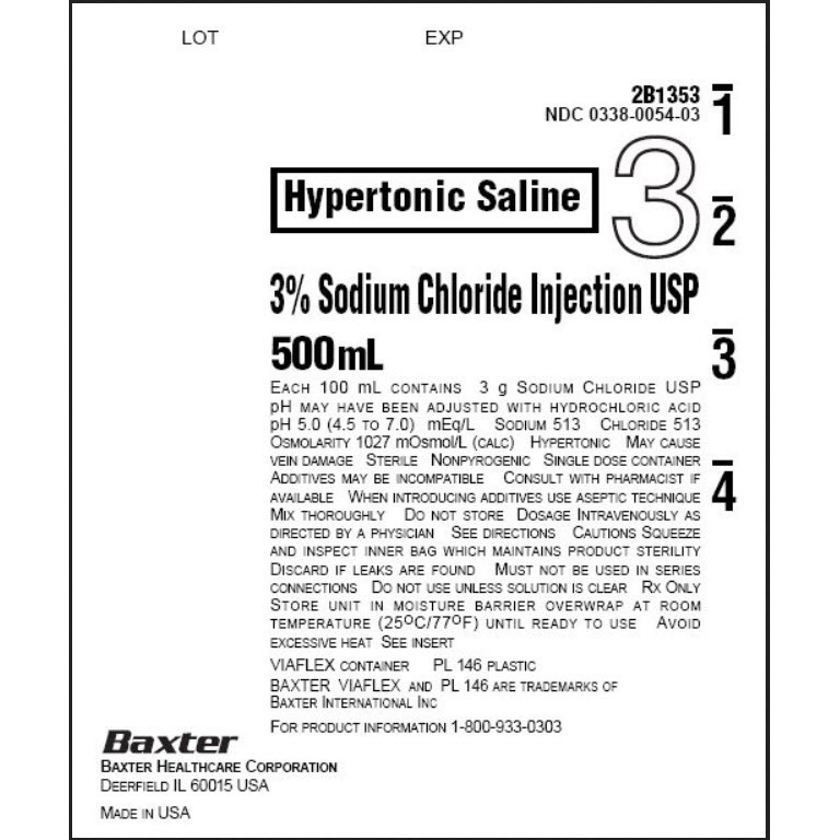 Sodium Chloride 3%, 500mL Bag | Bound Tree