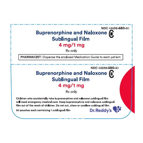 Buprenorphine HCL, Naloxone 4mg Sublingual Film | Bound Tree