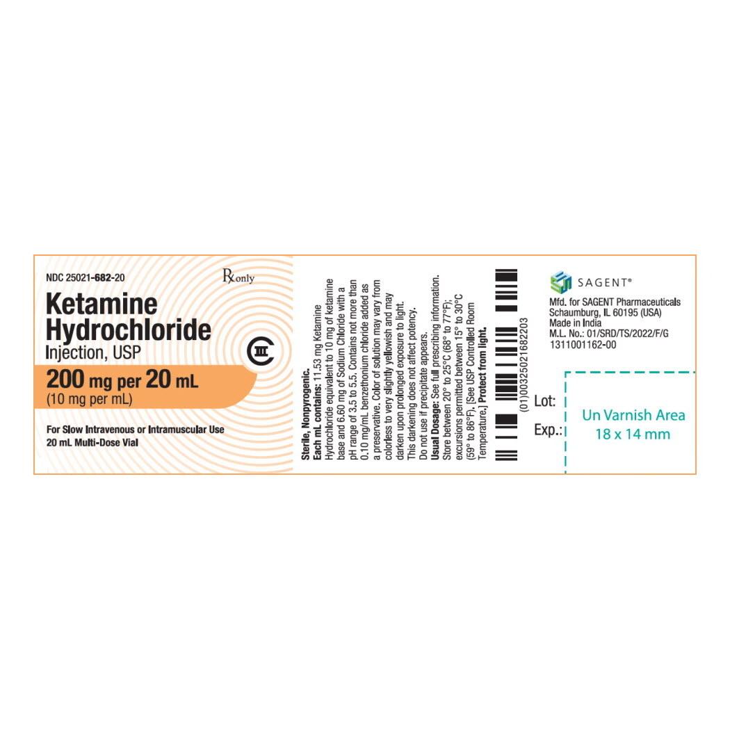 Ketamine HCL Injection, 10mg/mL, 20mL Vial | Bound Tree