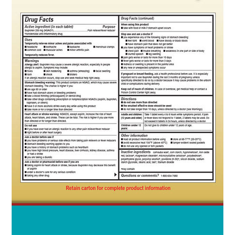 I-Prin Ibuprofen Tablets, 200mg, 250 Tablets | Bound Tree