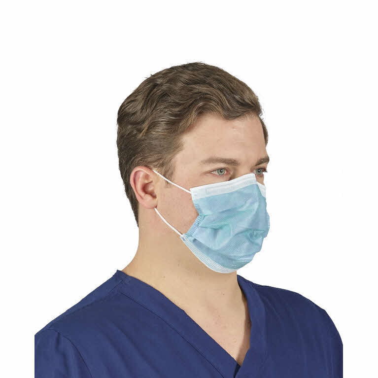 Halyard Aqua Level 3 Anti-fog Procedure Mask with Earloops | Bound Tree