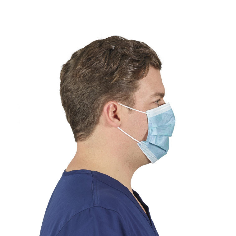 Halyard Aqua Level 3 Anti-fog Procedure Mask with Earloops | Bound Tree