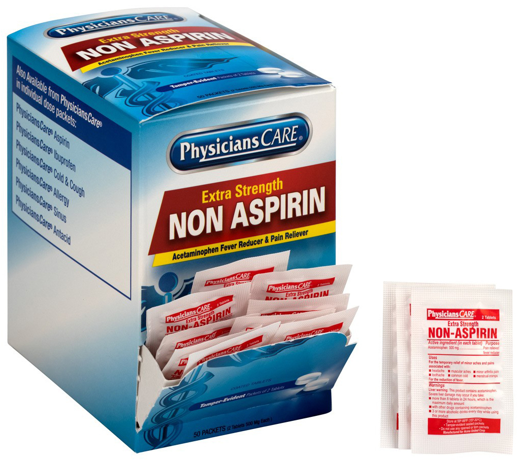 PhysiciansCare® Non-Aspirin Acetaminophen Pain Reliever Medication, 50 ...