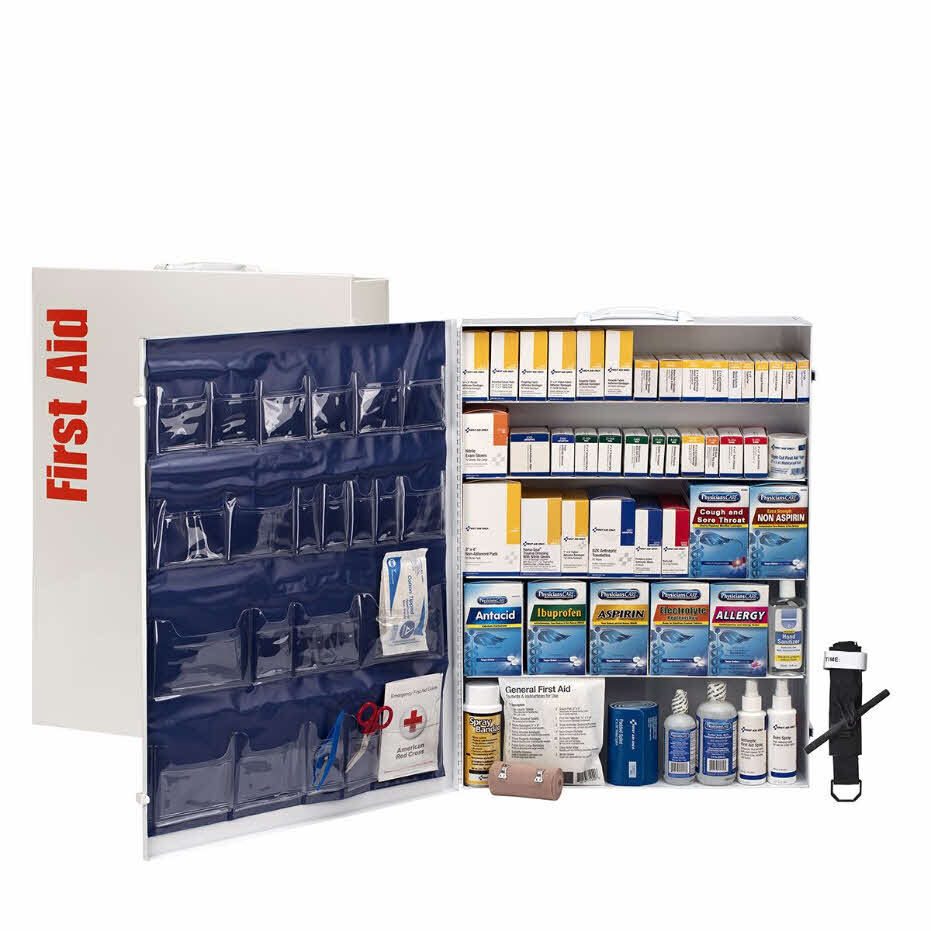 First Aid Cabinet, 150 Person, ANSI B 5 Shelf, ANSI 2021 Compliant ...
