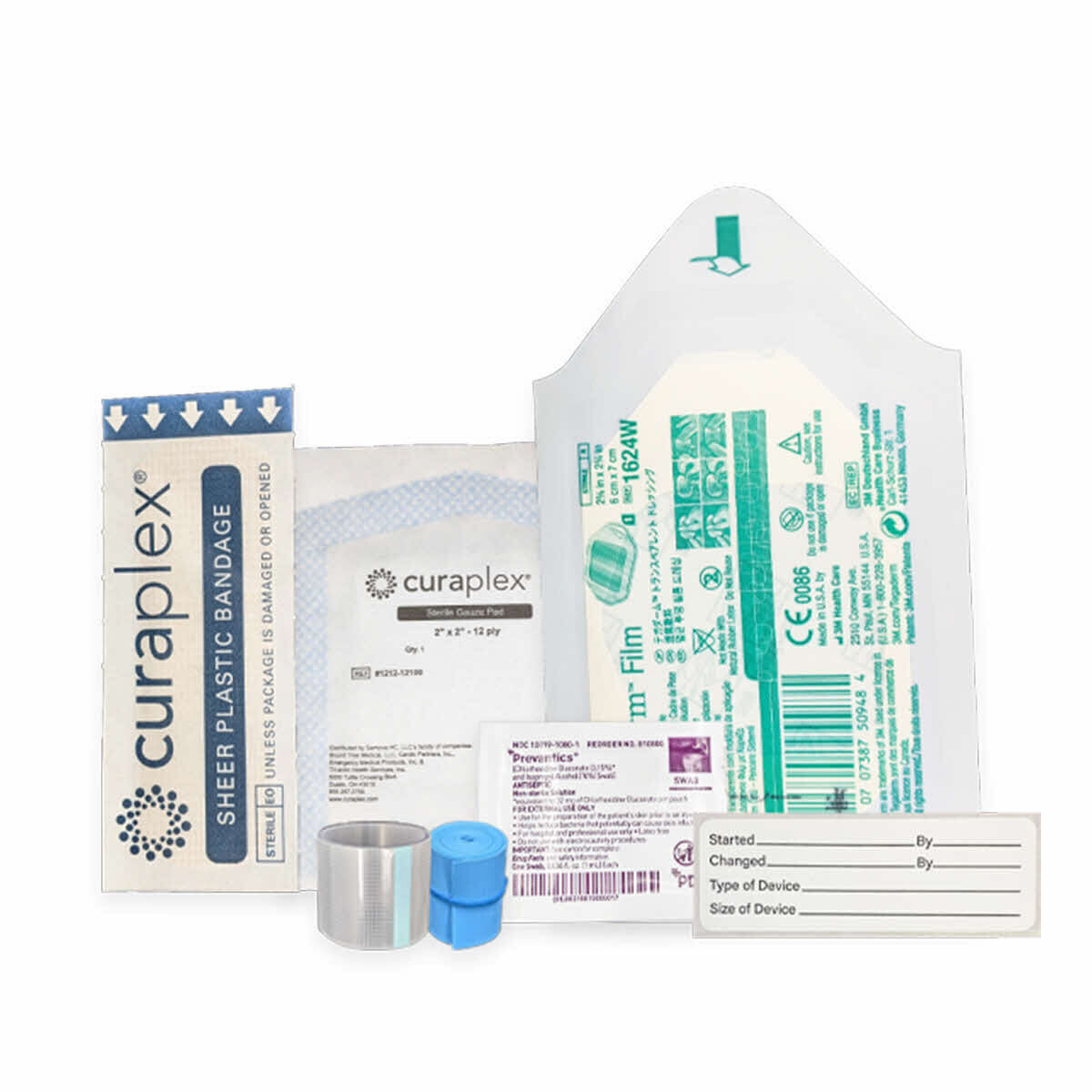 Curaplex® IV Start Kit With Tegaderm™, Prevantics®, No Flush | Bound Tree
