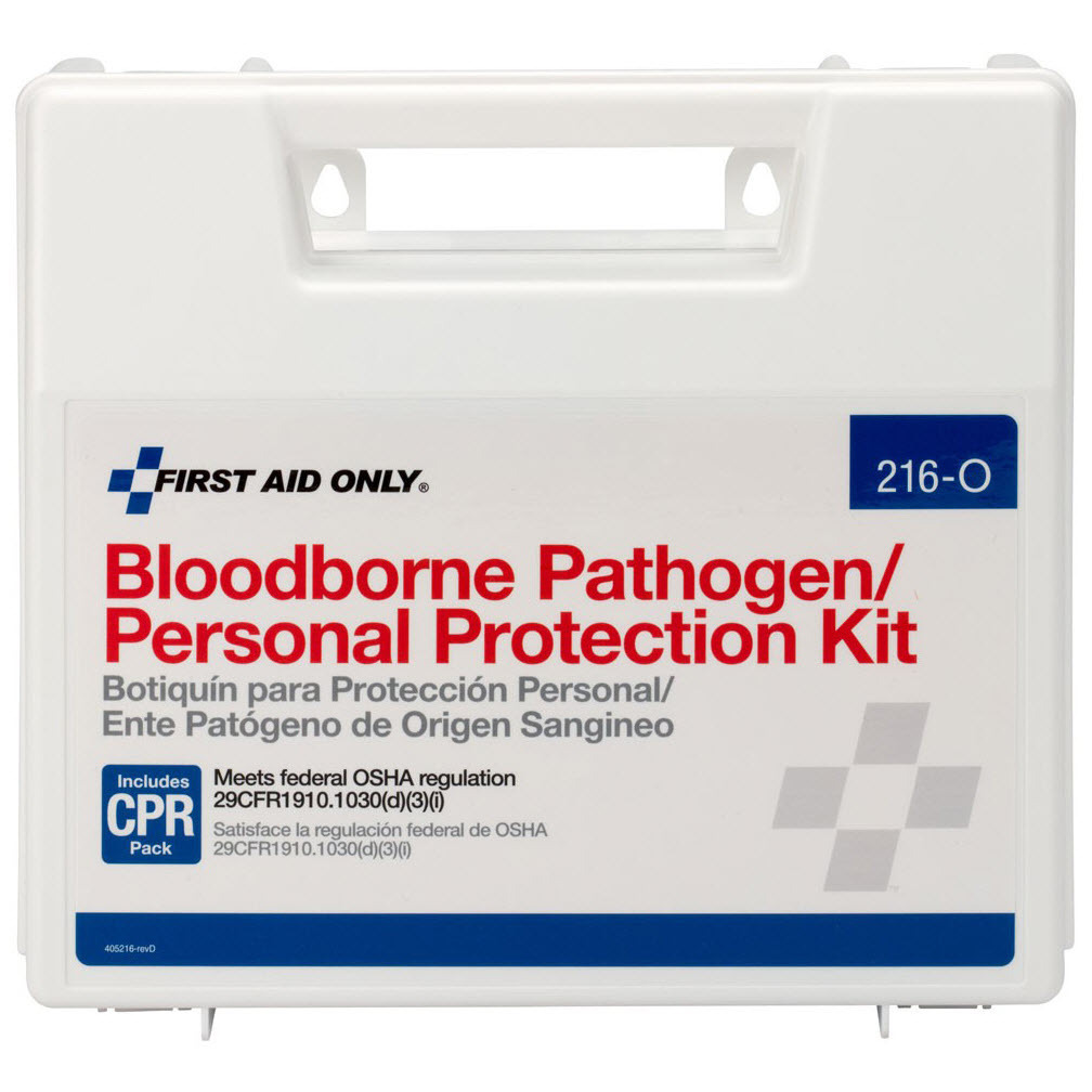 First Aid Only® Bloodborne Pathogen/Personal Protection Kit with CPR ...