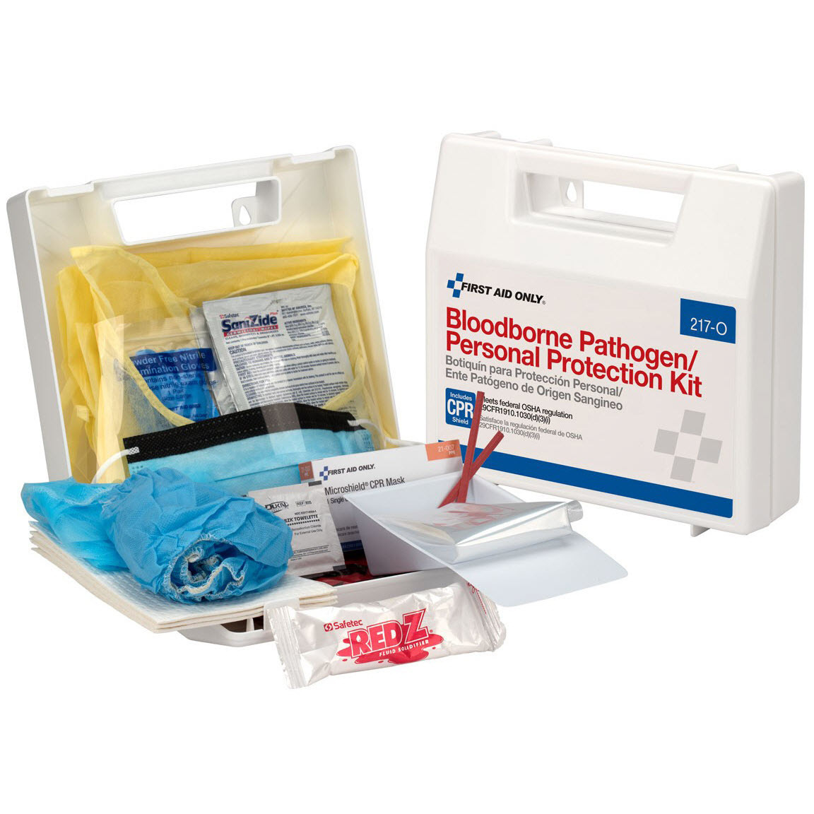 First Aid Only® Bloodborne Pathogen/Personal Protection Kit with CPR ...