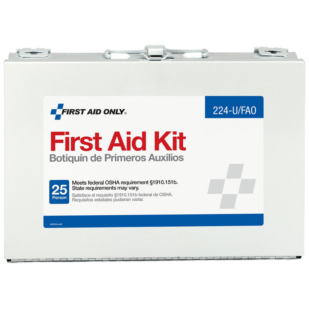 First Aid Only 106-piece Bulk First Aid Kit, 25 Person, Metal Case ...