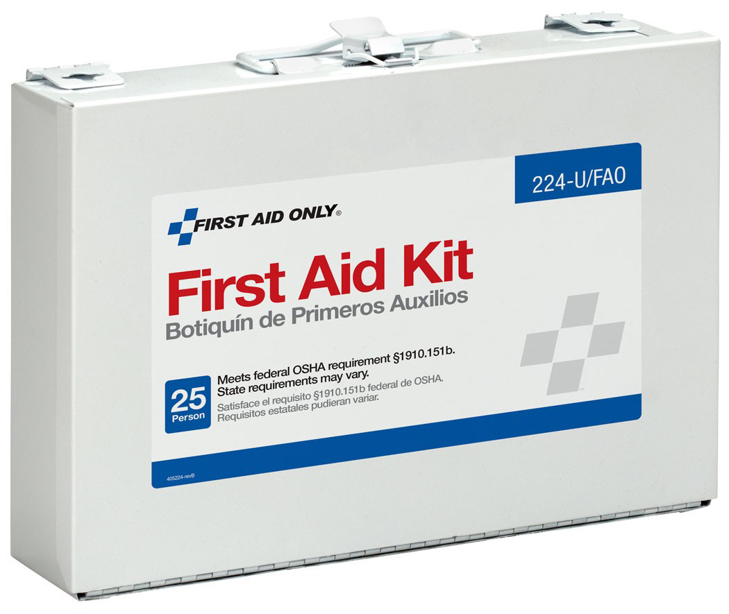 First Aid Only 106-piece Bulk First Aid Kit, 25 Person, Metal Case ...