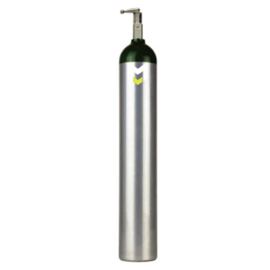 Aluminum Oxygen Cylinder, Size E with Toggle Valve | Bound Tree