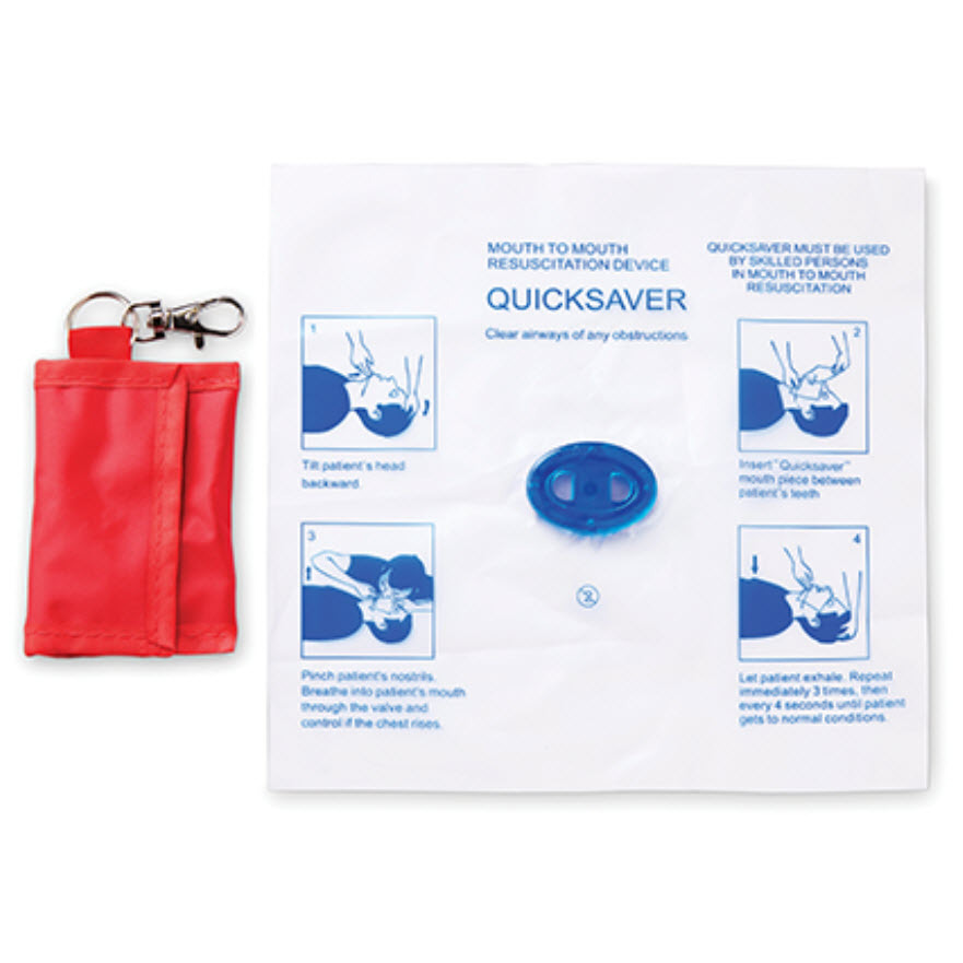 CPR Barrier Mask with Pouch, Red | Bound Tree