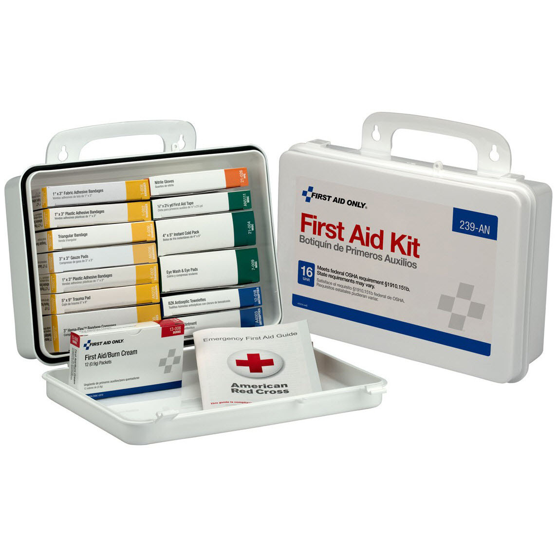 First Aid Only Unitized First Aid Kit with Gasket, ANSI, 16-unit, 94 ...