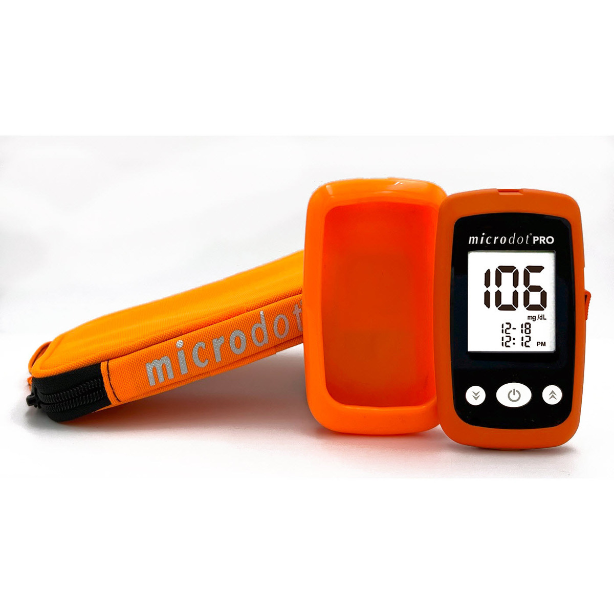 microdot® PRO EMS Meter Kit with Glucose Meter, Pouch, and Protective ...