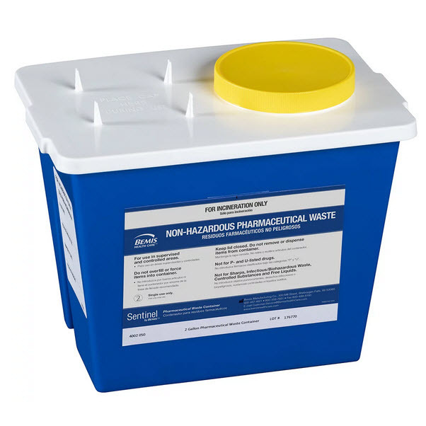 Bemis Pharma Container with Gasketed Lid and Absorbent Pad, Blue, 2gal ...
