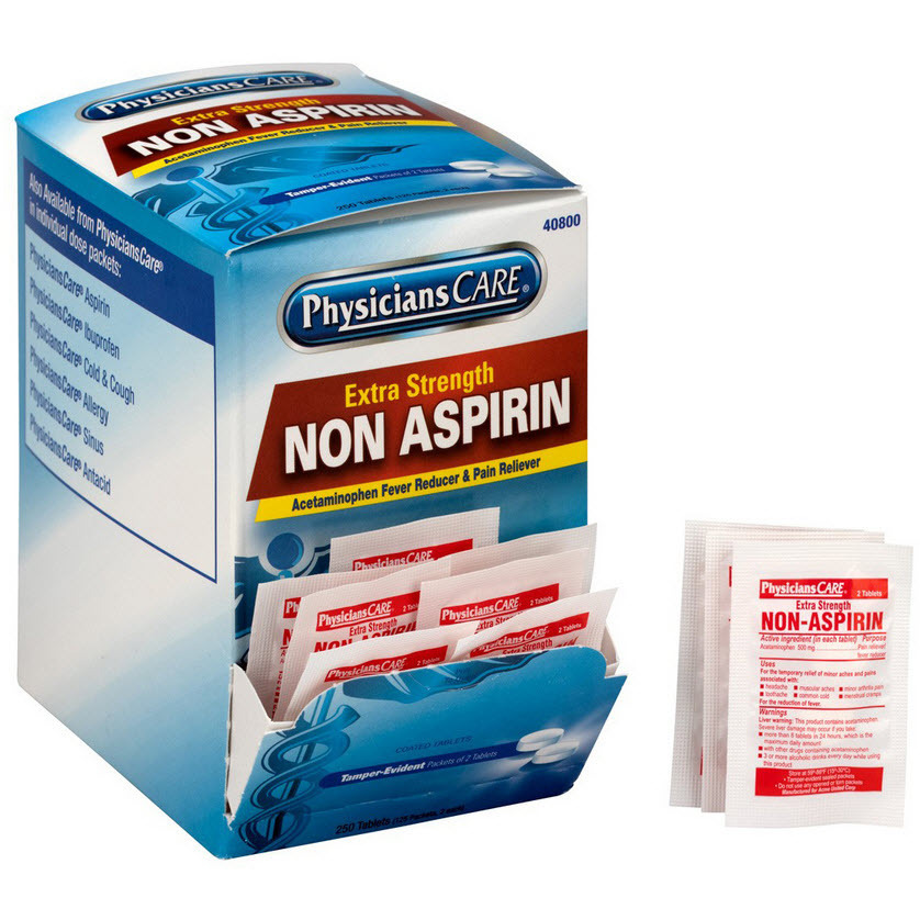 PhysiciansCare® Non-Aspirin Acetaminophen Pain Reliever, 500mg, 125 ...