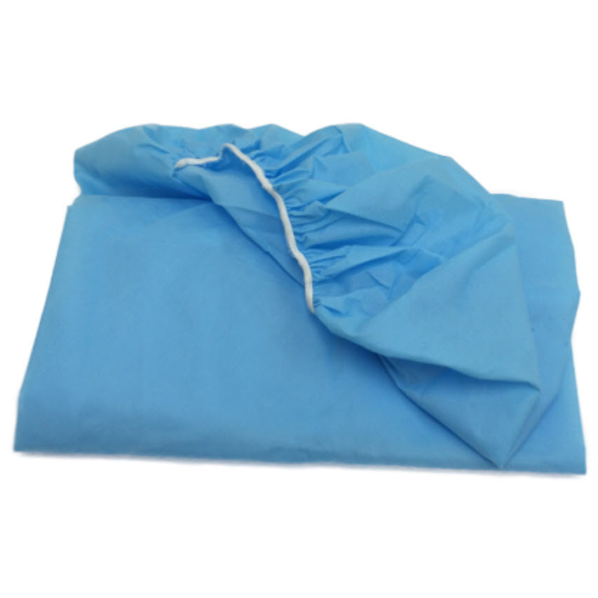 Disposable Fitted Cot Sheets, Sewn Ends, Polypropylene, Light Blue ...