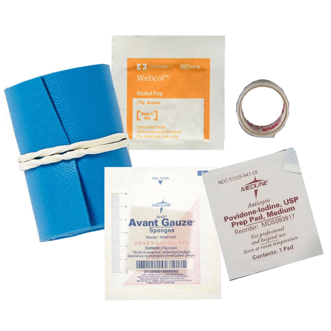 IV Start Kit with Alcohol Wipe, PVP wipe, Sponges, Tourniquet, Tape ...