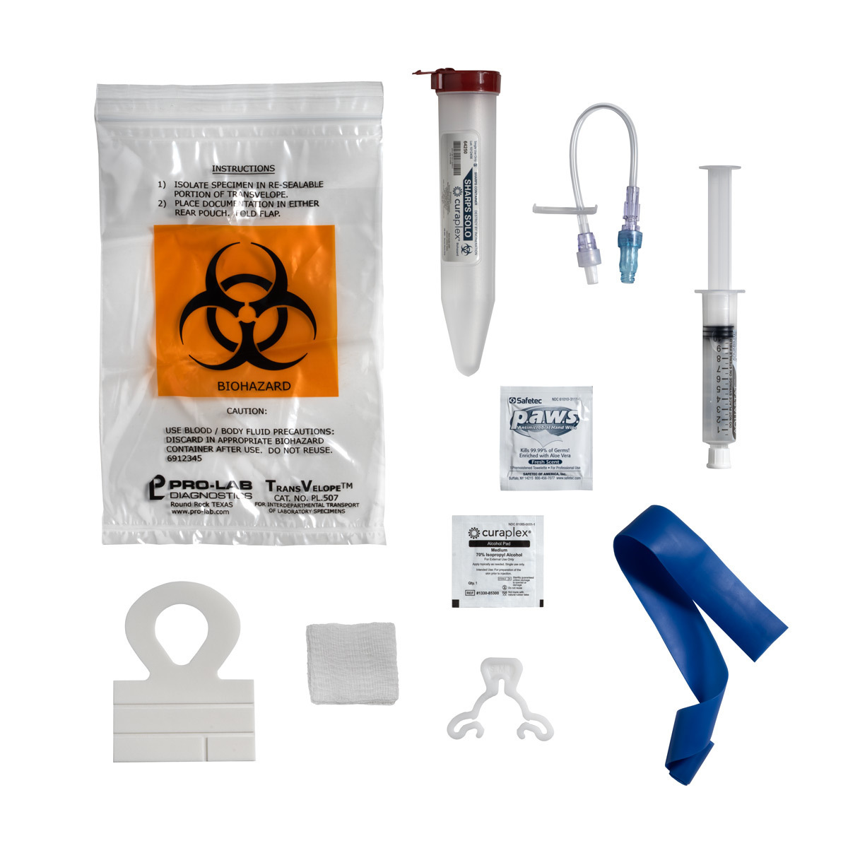 IV Start Kit with Kwik Klip, IV Guard Dressing, Prep Pads, Specimen Bag ...
