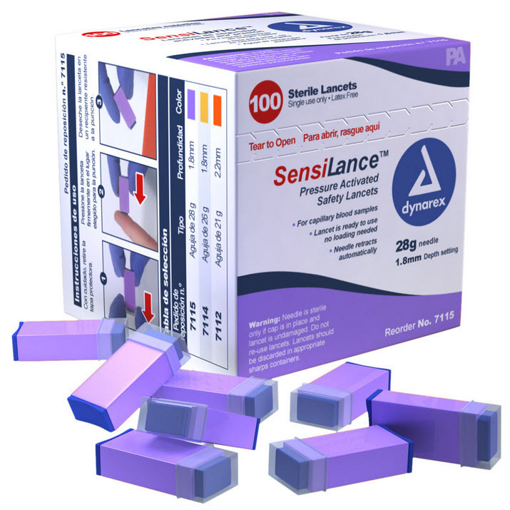 Dynarex® SensiLance™ Pressure Activated Safety Lancets | Bound Tree