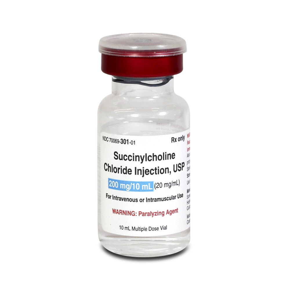 Succinylcholine Chloride, 200mg/10mL, Vial | Bound Tree