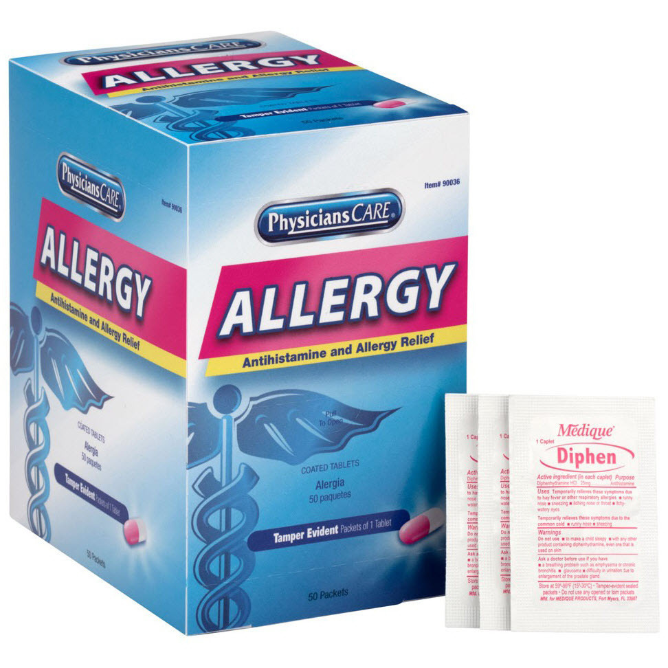 First Aid Only® PhysiciansCare® Allergy Antihistamine Medication, 50 ...