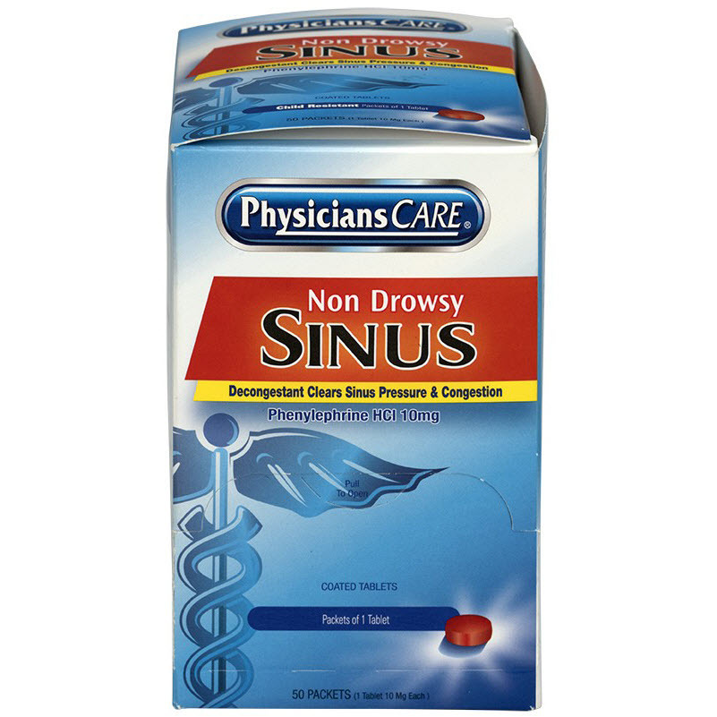 First Aid Only® PhysiciansCare® Non-drowsy Sinus Decongestant ...