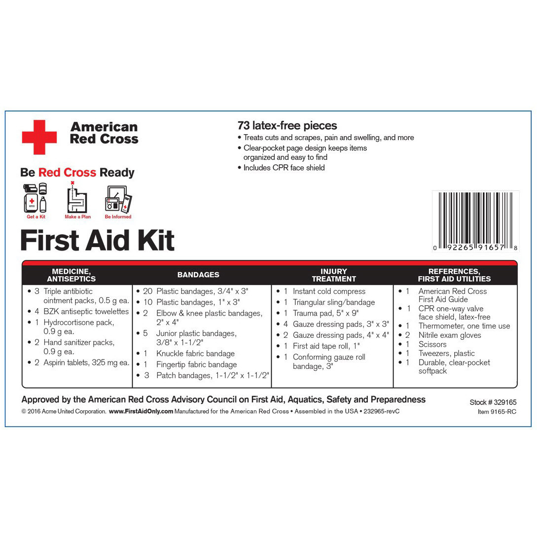 First Aid Only® Be Red Cross Ready First Aid Kit 73 Piece Bound Tree