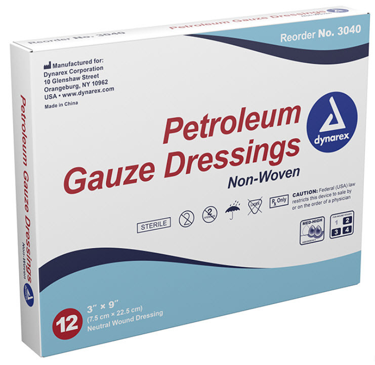Dynarex® Petroleum Gauze Dressing, 3in x 9in | Bound Tree