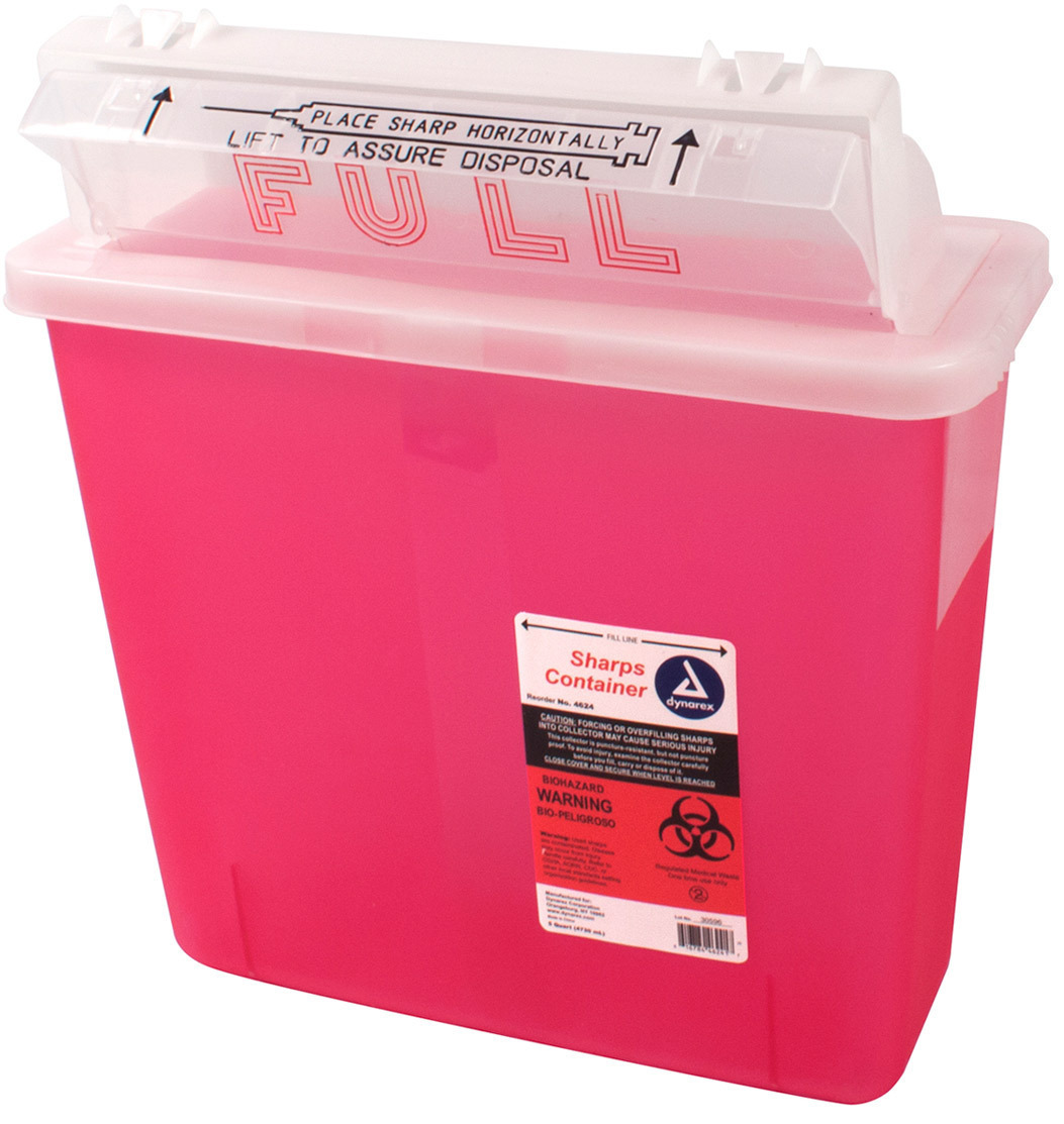 Dynarex® Sharps Containers, Mailbox Lid, 5qt | Bound Tree