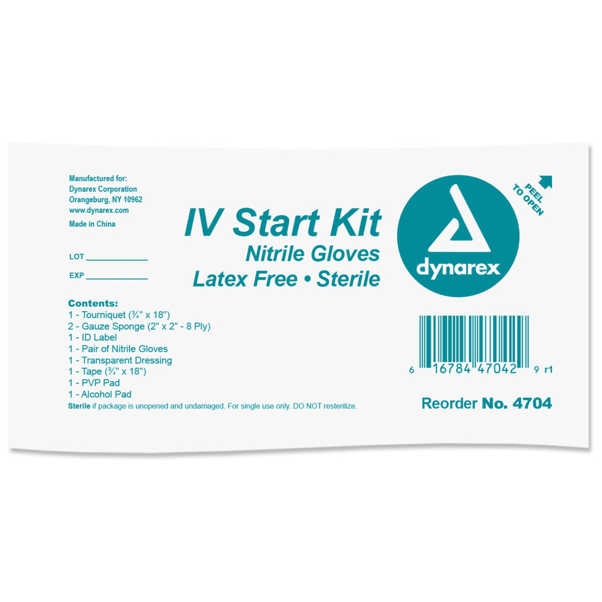 Dynarex® IV Start Kit, with Nitrile Gloves | Bound Tree