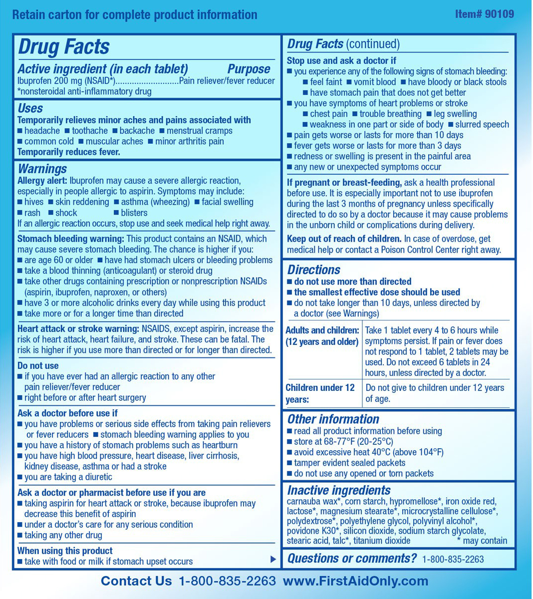 PhysiciansCare® Ibuprofen Pain Reliever Medication, 125 packets | Bound ...