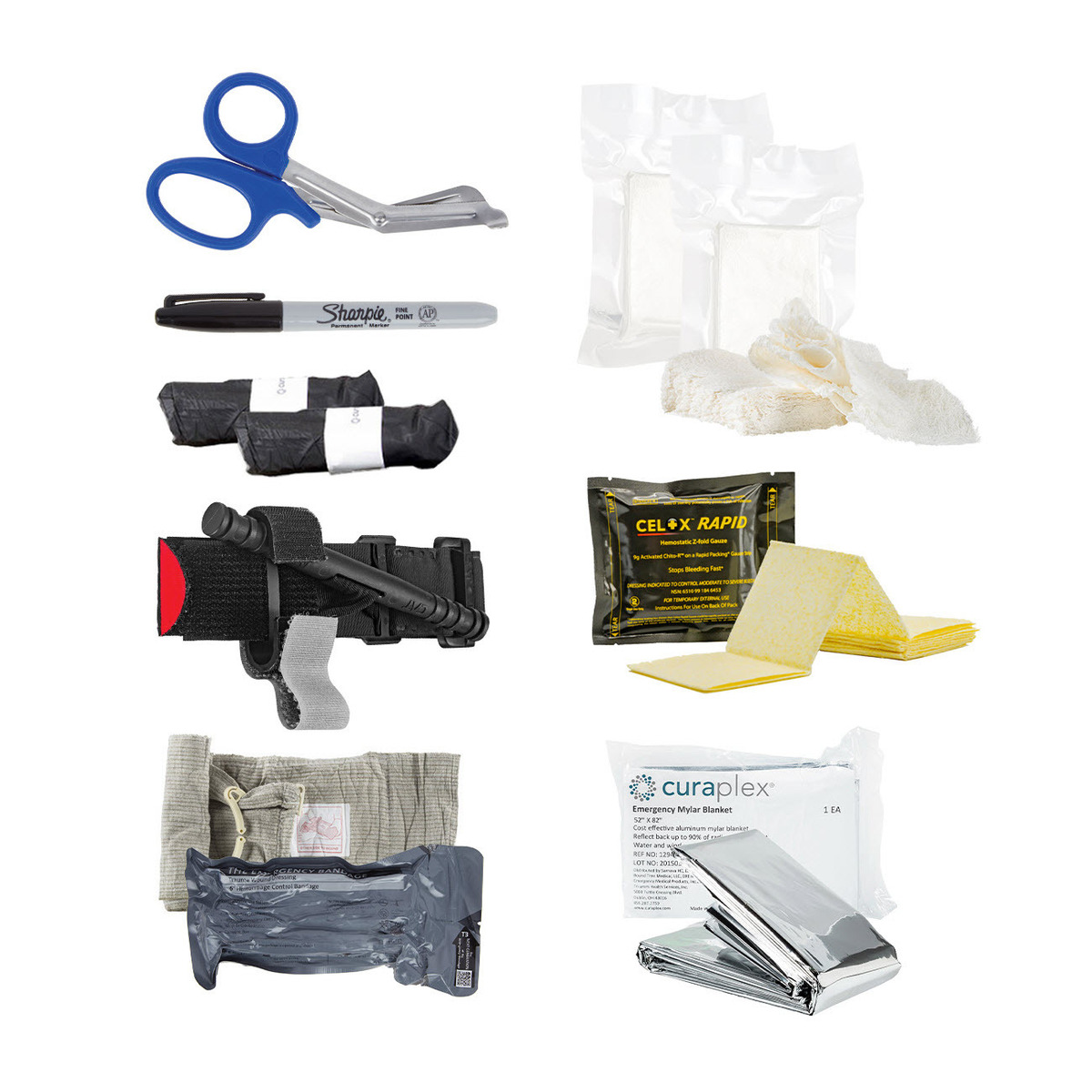 Curaplex® Stop the Bleed®, Basic Kit (C-A-T ®, Celox™, Mylar Blanket) | Bound Tree