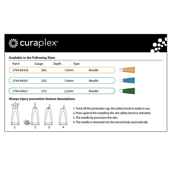Curaplex® Pressure Activated Safety Lancets | Bound Tree