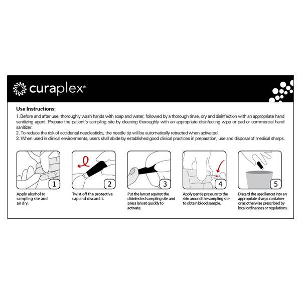 Curaplex® Pressure Activated Safety Lancets | Bound Tree
