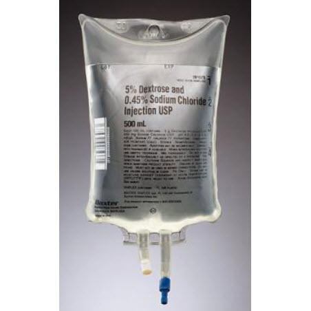 Dextrose 5% and Sodium Chloride 0.45%, 500mL Bag | Bound Tree