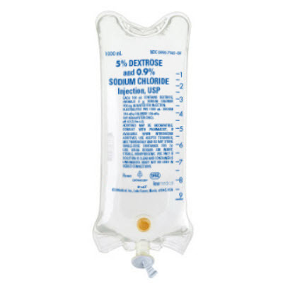 Dextrose 5% and Sodium Chloride 0.45%, 500mL Bag | Bound Tree